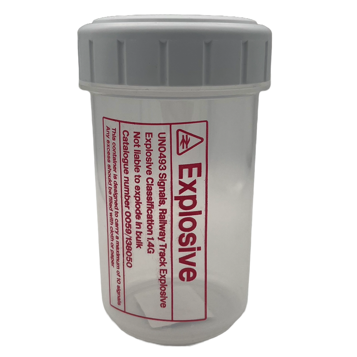 Clear/Red Plastic Detonator Container — The Railway Shop