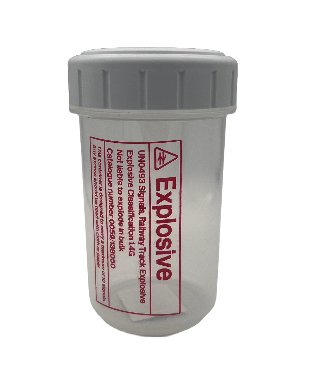 Clear/Red Plastic Detonator Container — The Railway Shop