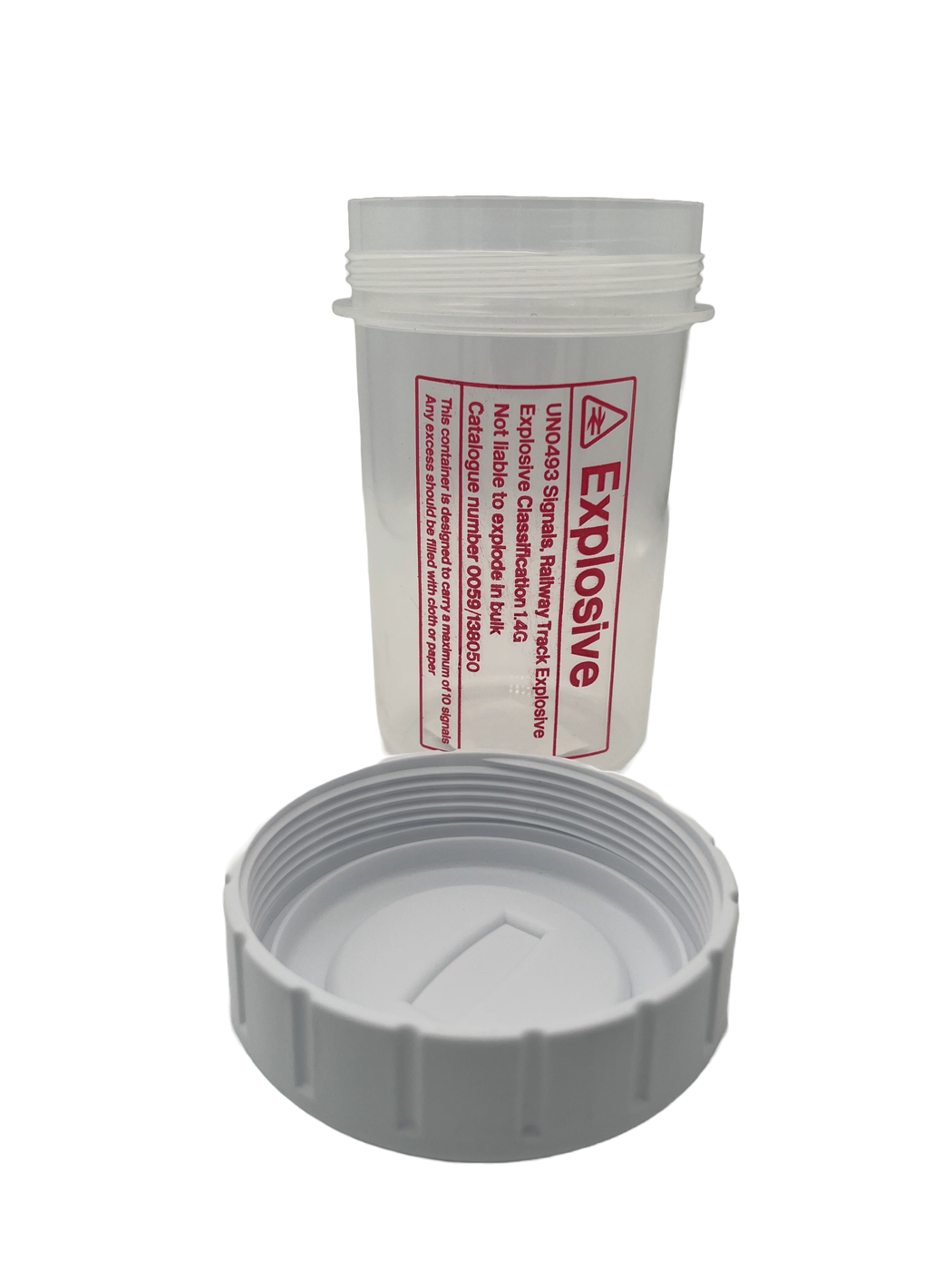 Clear/Red Plastic Detonator Container — The Railway Shop