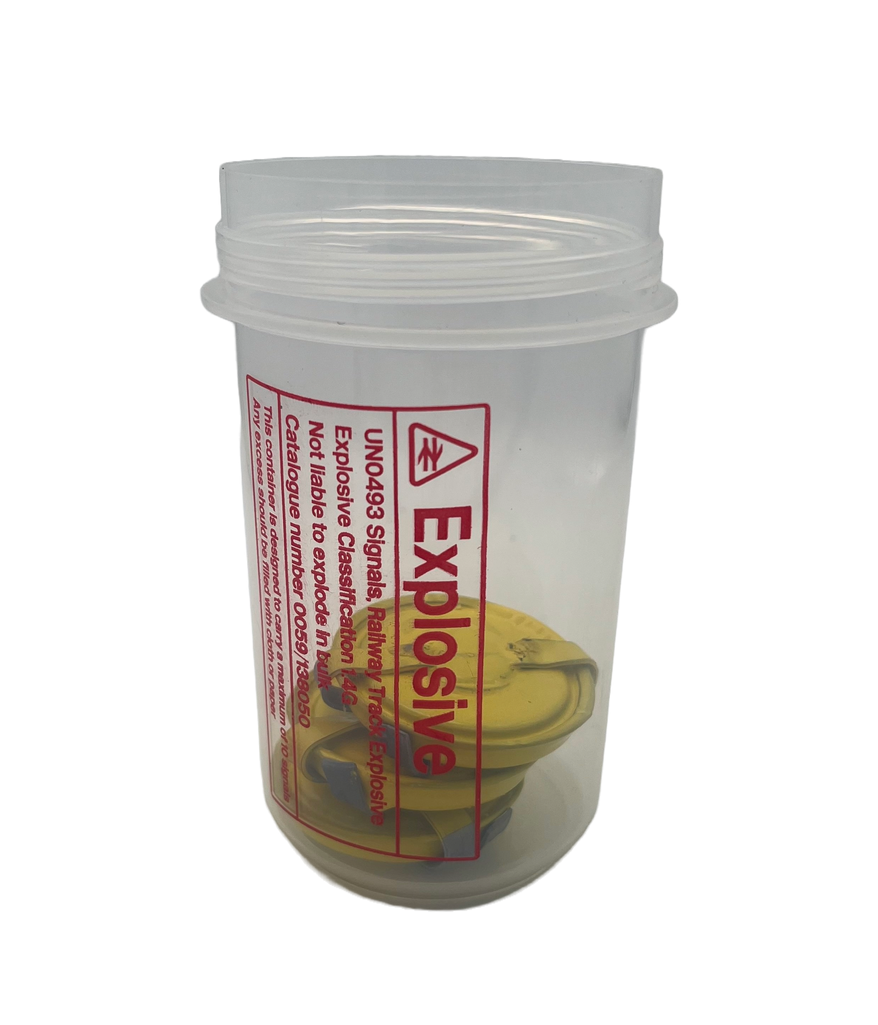 Clear/Red Plastic Detonator Container — The Railway Shop