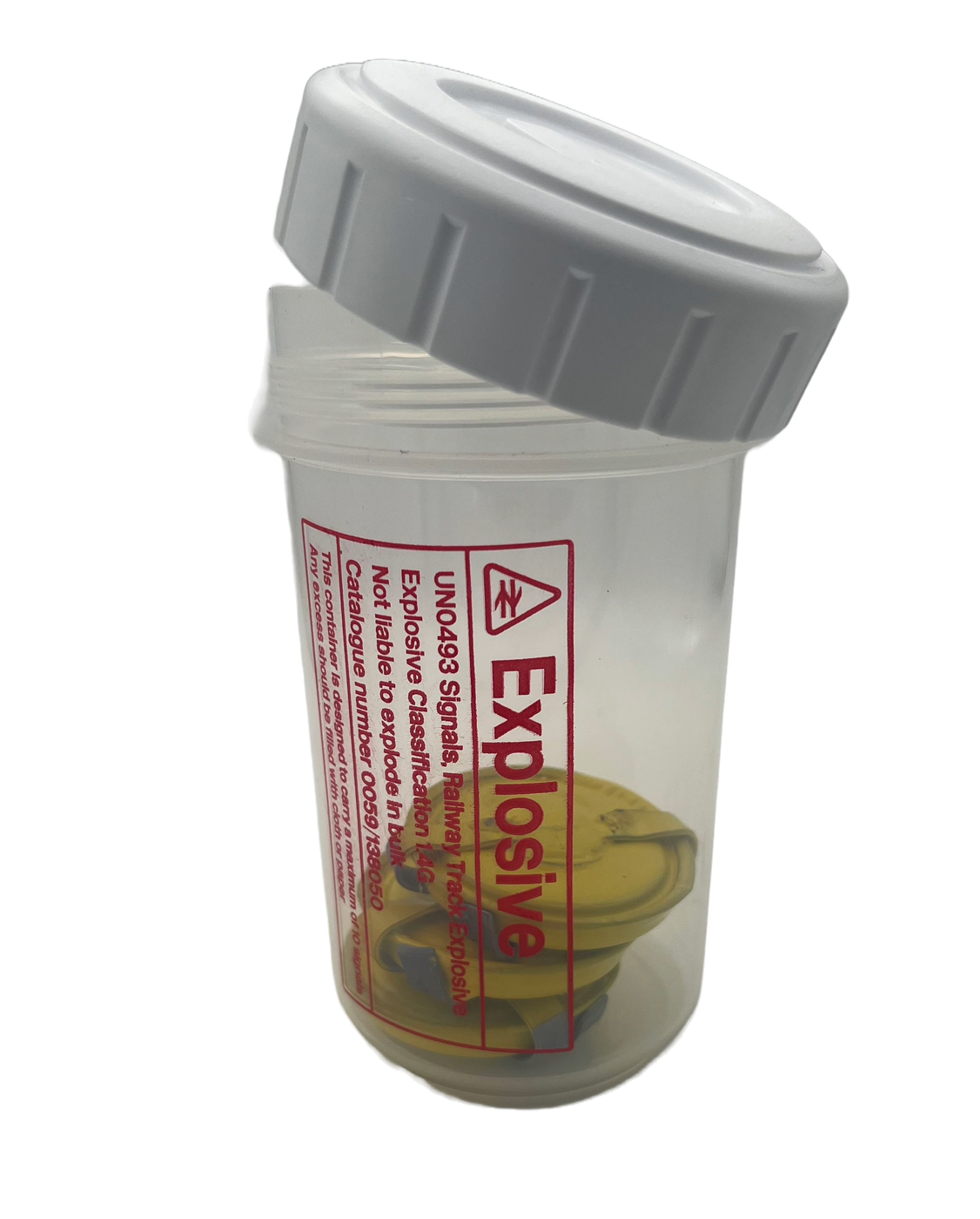 Clear/Red Plastic Detonator Container — The Railway Shop
